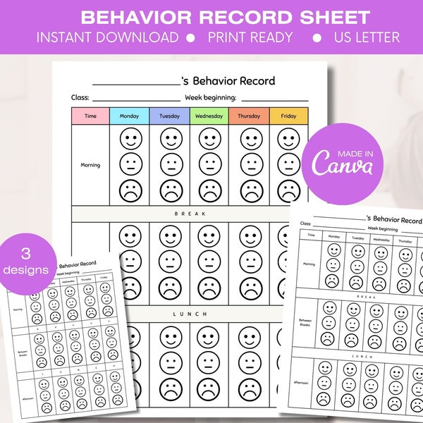Behavior Chart Smiley - Etsy