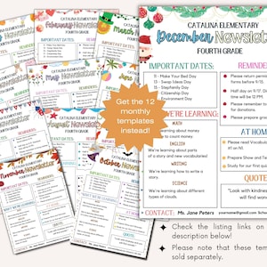 NEW May June July August Editable Classroom Newsletter Template ...