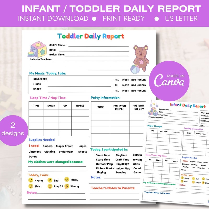 Toddler Daily Report - Etsy