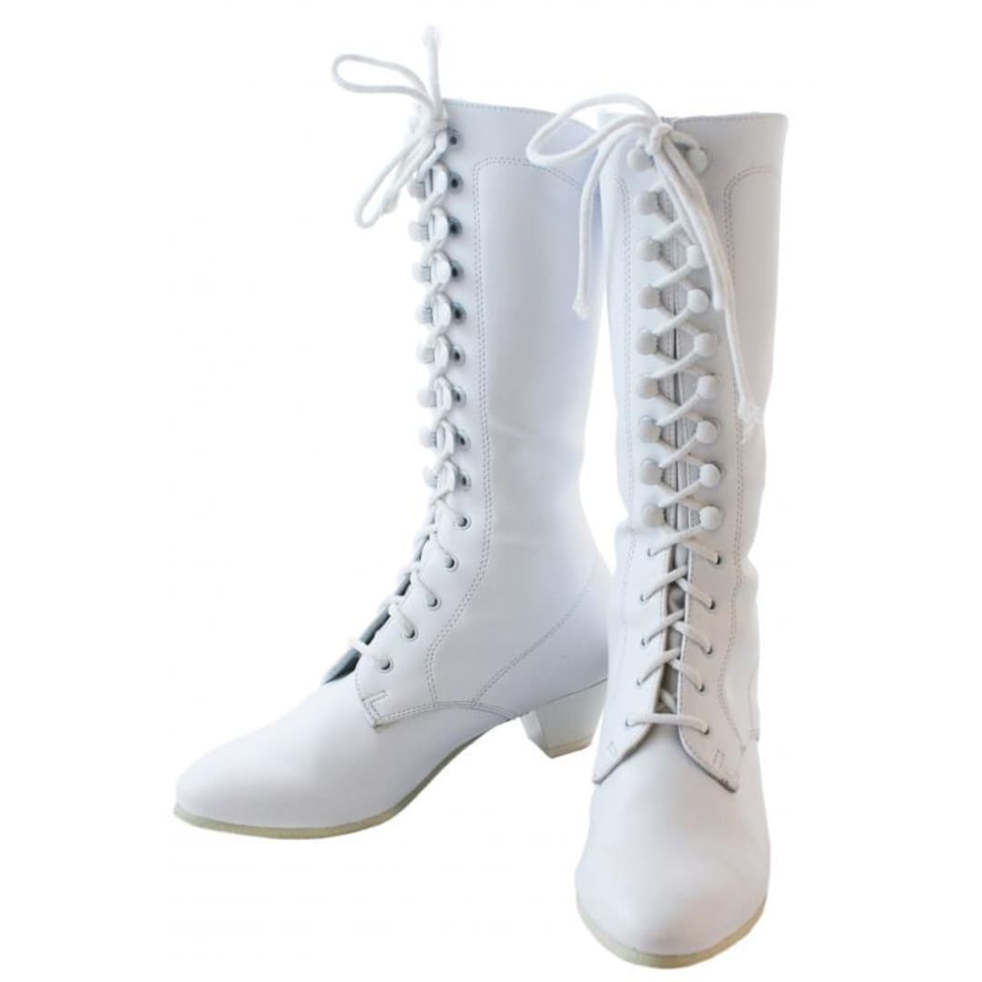 Dance Shoes for Majorettes Natural Leather Folk Footwear 3/4 Boots for ...