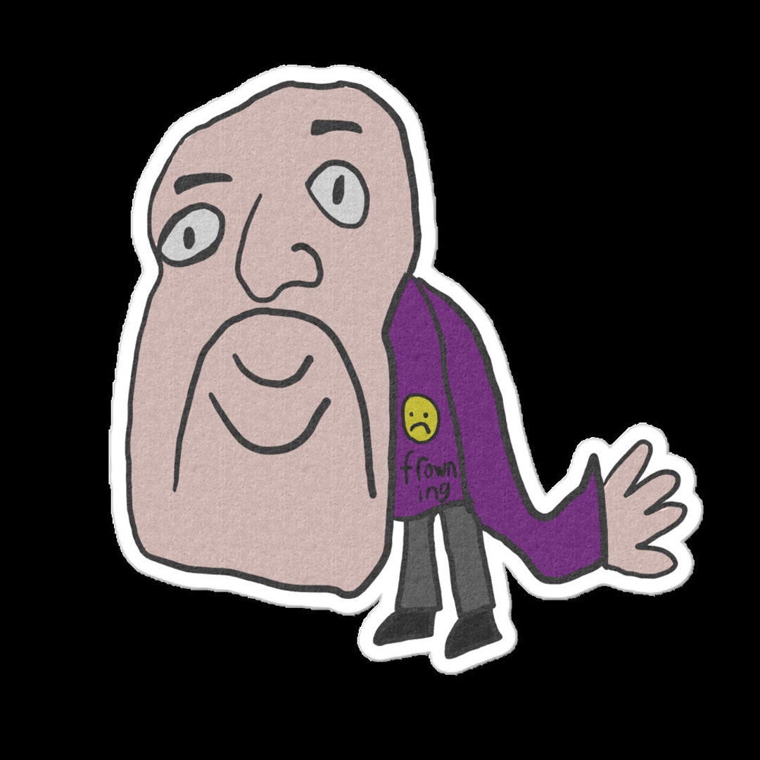 The Frowner Sticker Funny Cartoon Original Artwork - Etsy