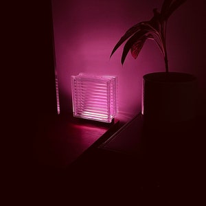 Minimalist, Vintage Glass Block LED Table Lamp - Etsy Canada