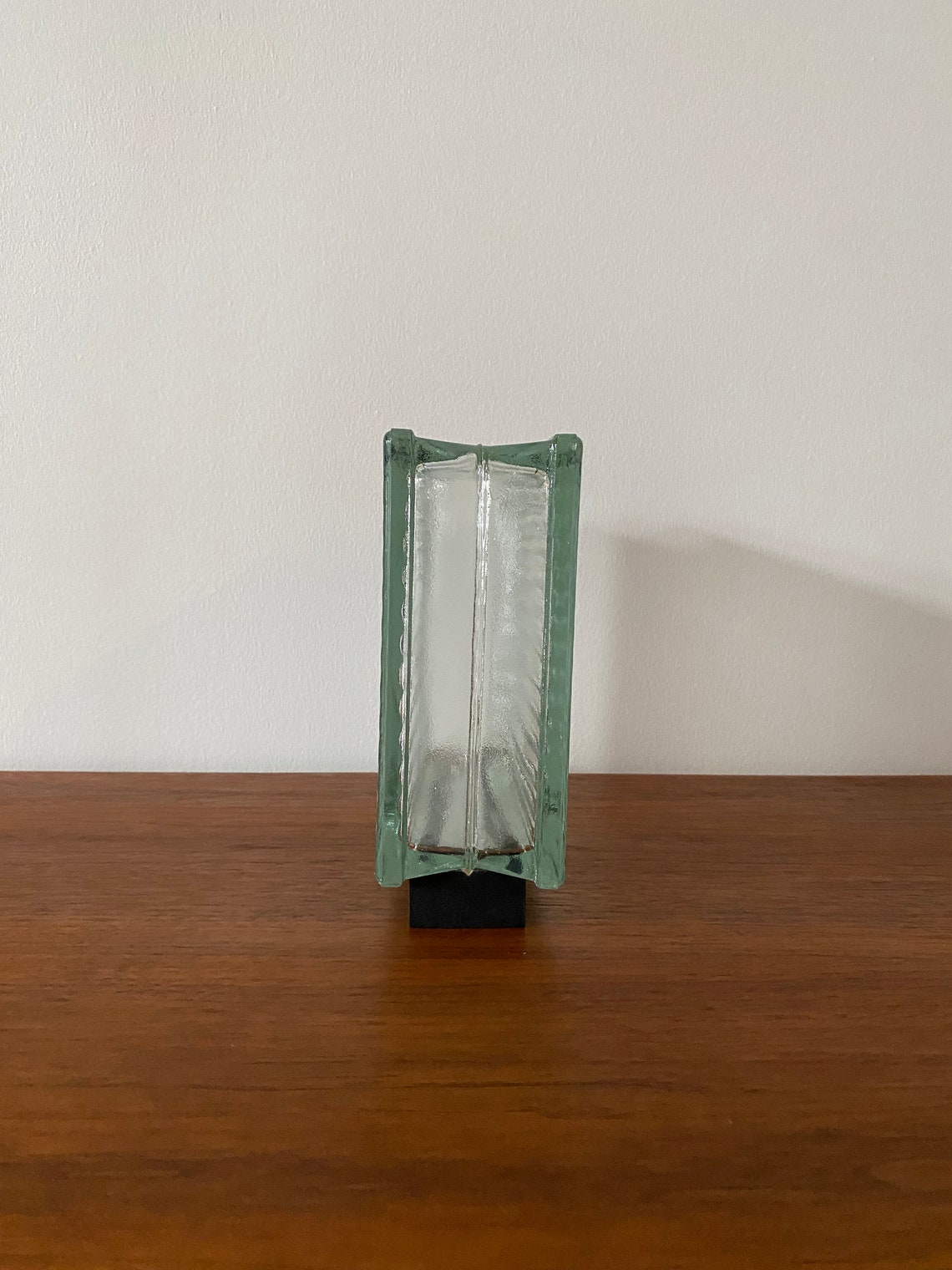 Minimalist Vintage Glass Block LED Table Lamp - Etsy Canada