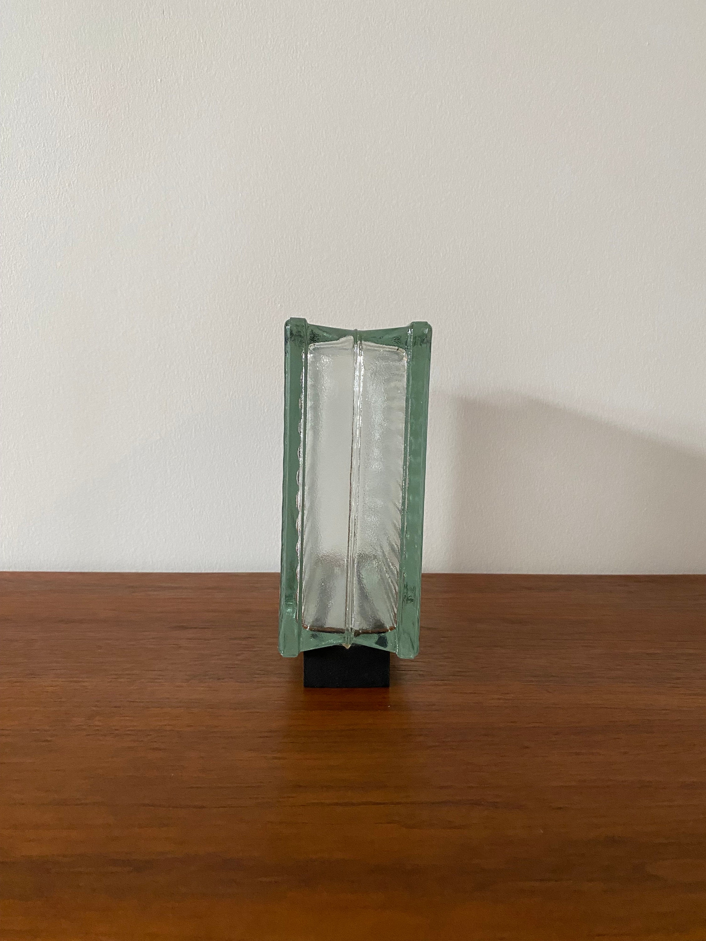 Minimalist Vintage Glass Block LED Table Lamp - Etsy Canada