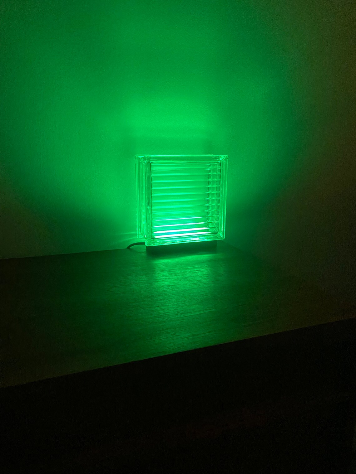 Minimalist Vintage Glass Block LED Table Lamp - Etsy Canada