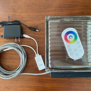 Minimalist, Vintage Glass Block LED Table Lamp - Etsy