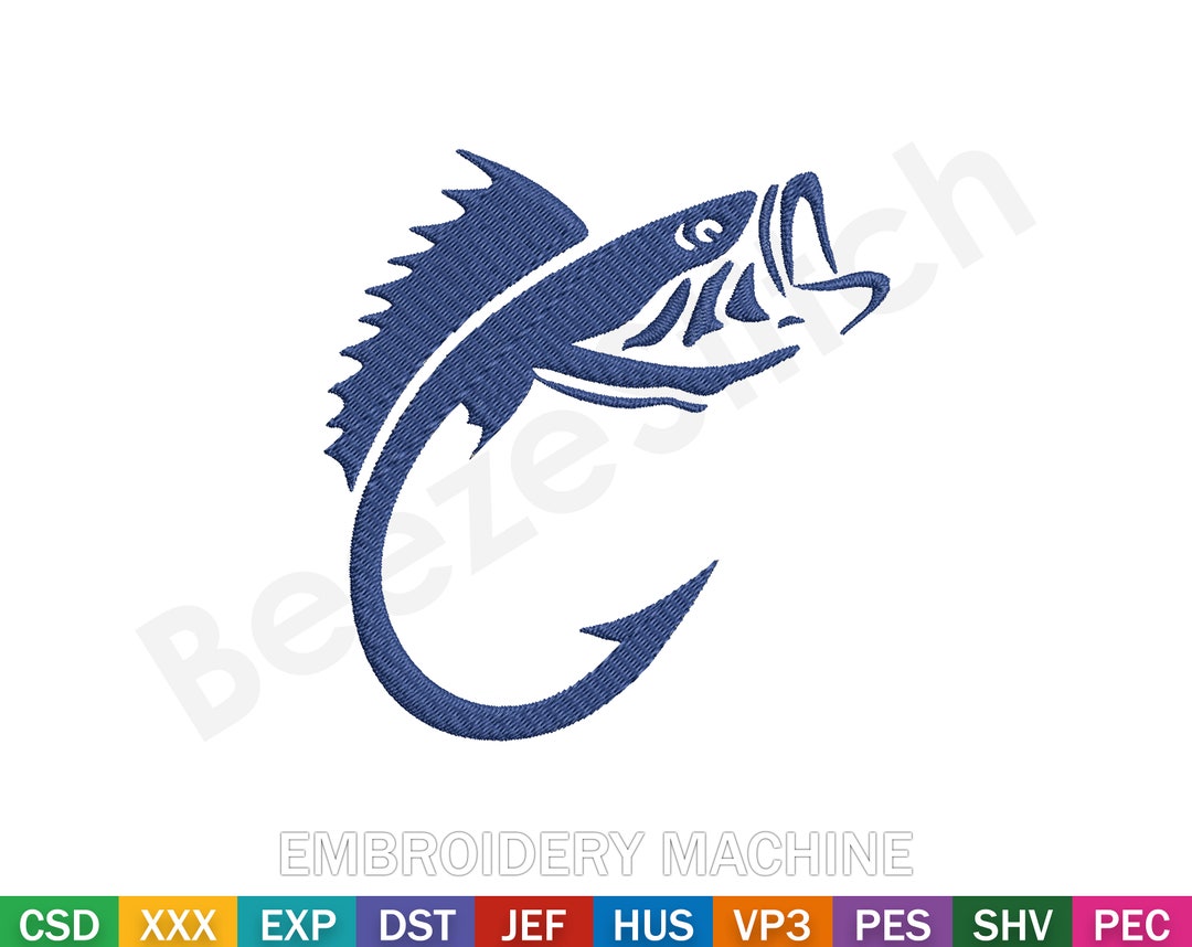 Fishing Hook Embroidery Design, Fish Hook Embroidery Design, Embroidery ...