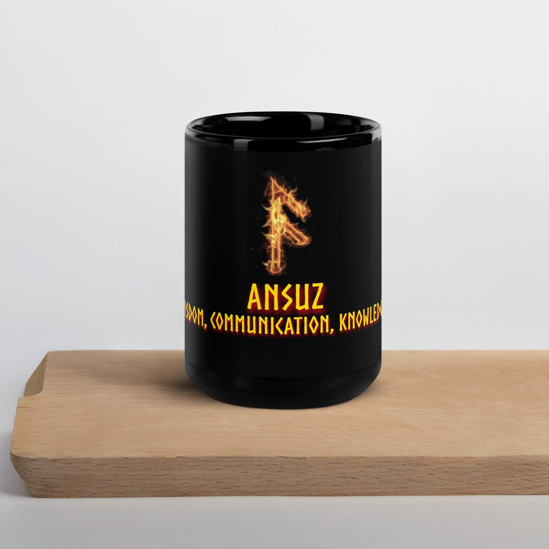 Ansuz Runic Viking Mug, 15 Oz Norse/nordic Coffee/tea Cup, Elder ...