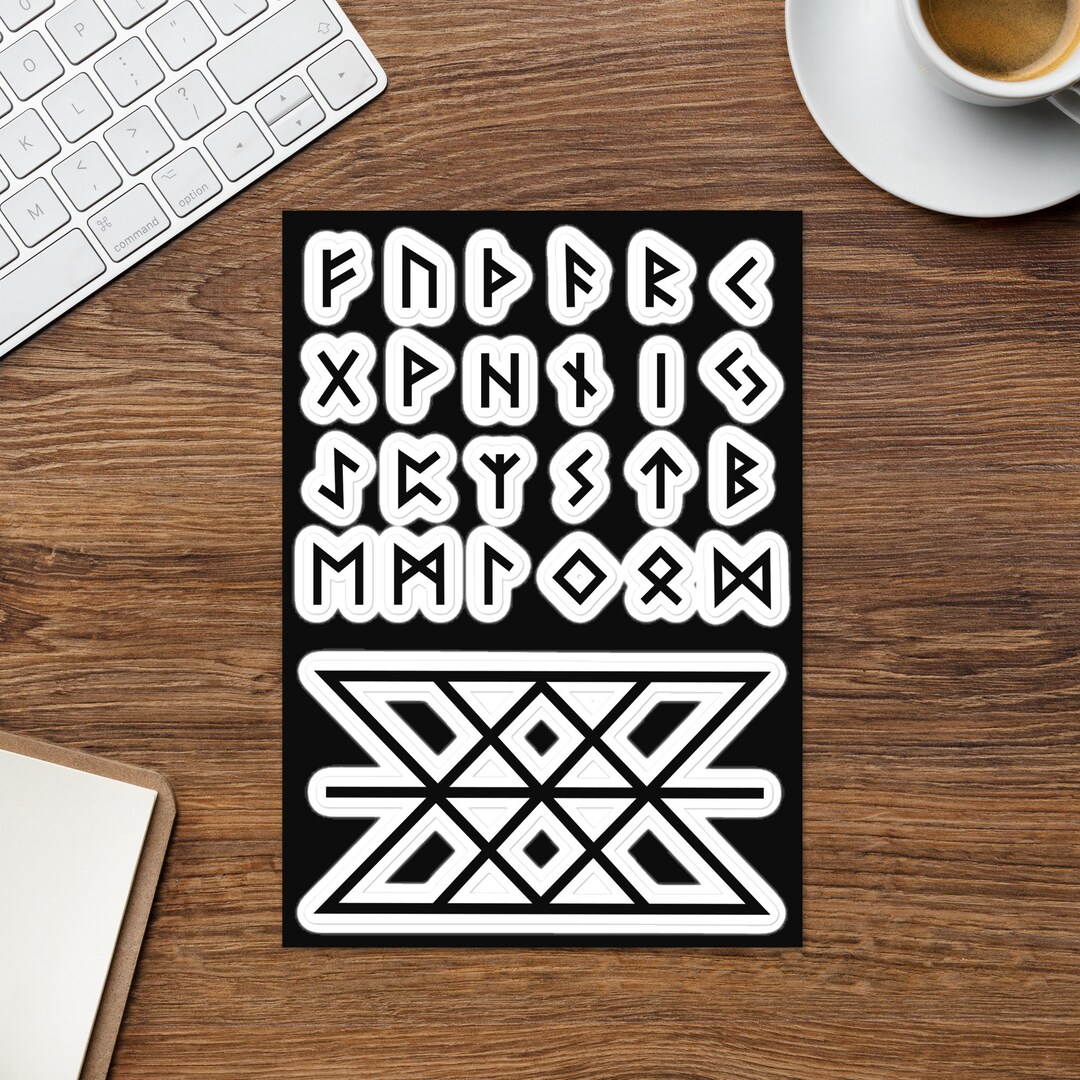 Elder Futhark Runes Sticker Sheet, Viking/norse/nordic Runic Decals for ...