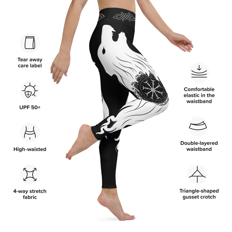 Fenrisúlfr Viking/norse/nordic Fenrir Wolf Graphic High Waisted Slim ...