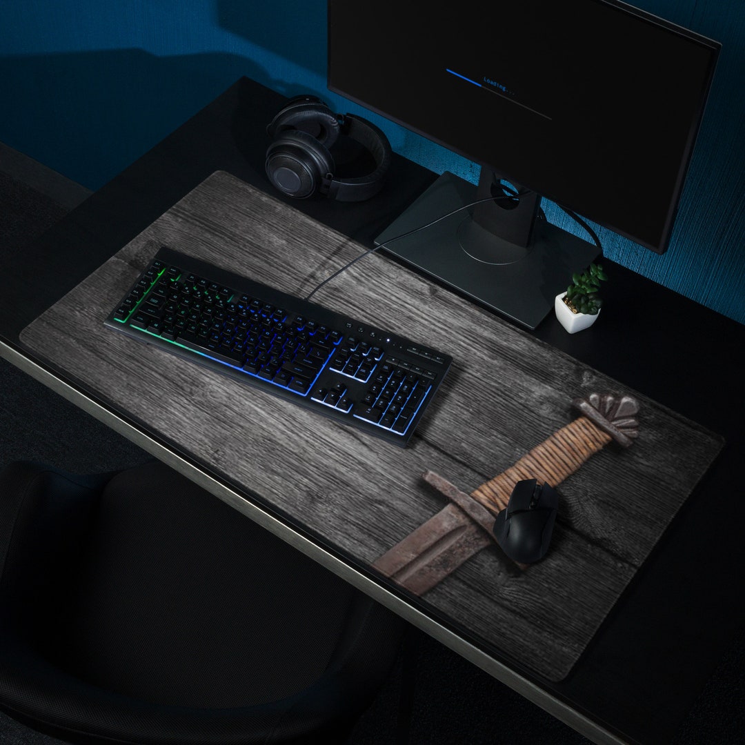Viking Sword Desk Mat, Large Mouse Pad, Nordic Aesthetic Mousepad ...