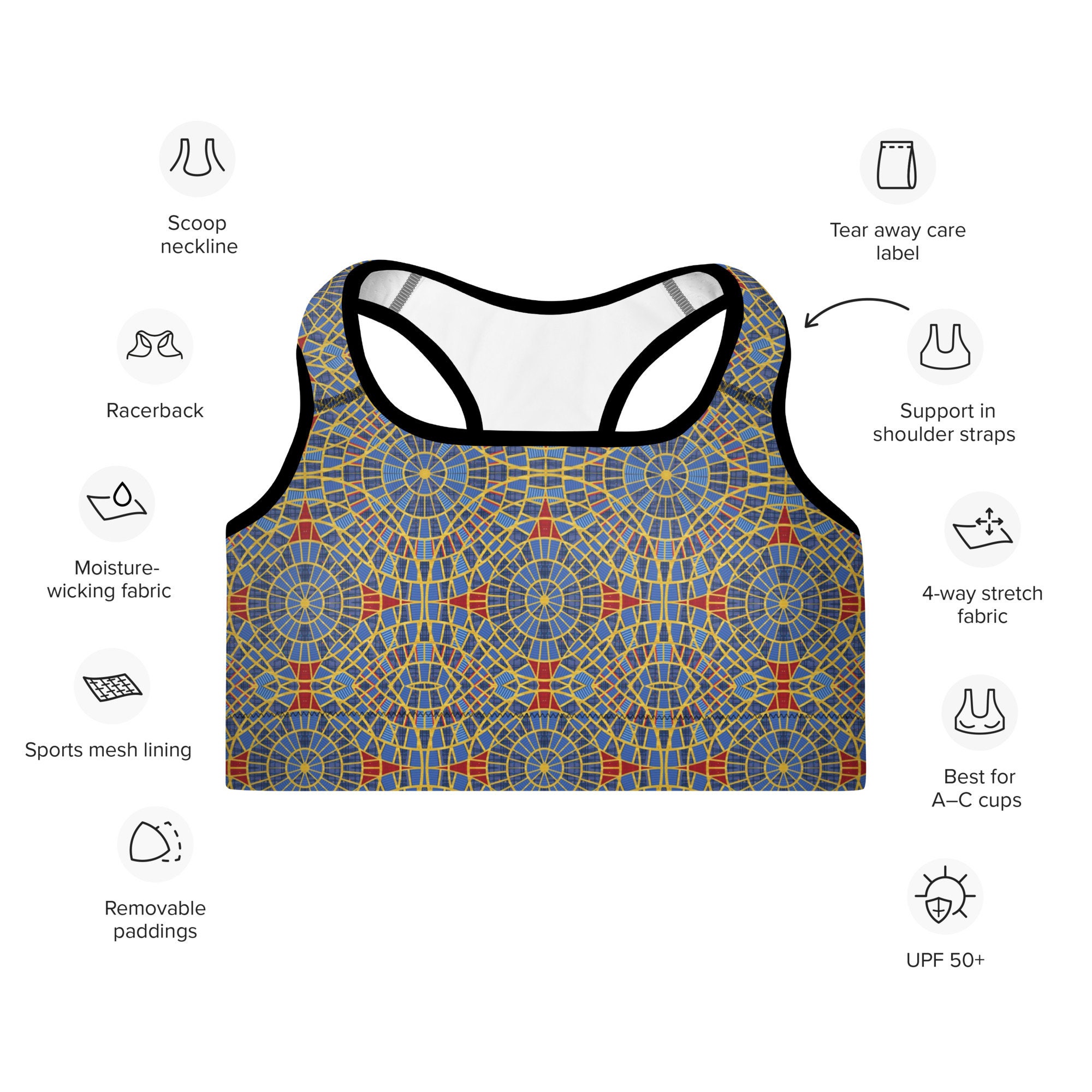 Women's Con Carpet Marriott Marquis Classic Pattern Sports Bra ...