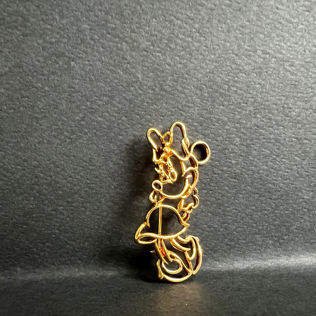Vintage Minnie Mouse Gold Tone Brooch - Etsy