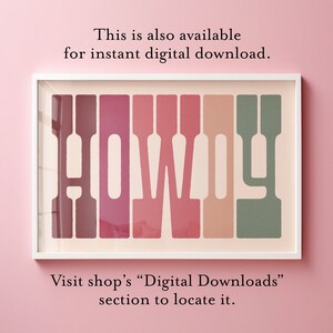 Howdy Typography Poster, Pink Howdy Print for Girl, Soft Cowgirl Color ...