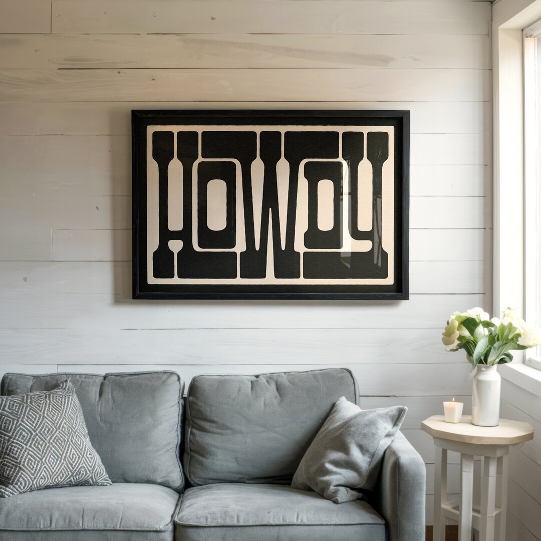 Howdy Poster Gift for Home, Bold Western Typography Wall Art ...