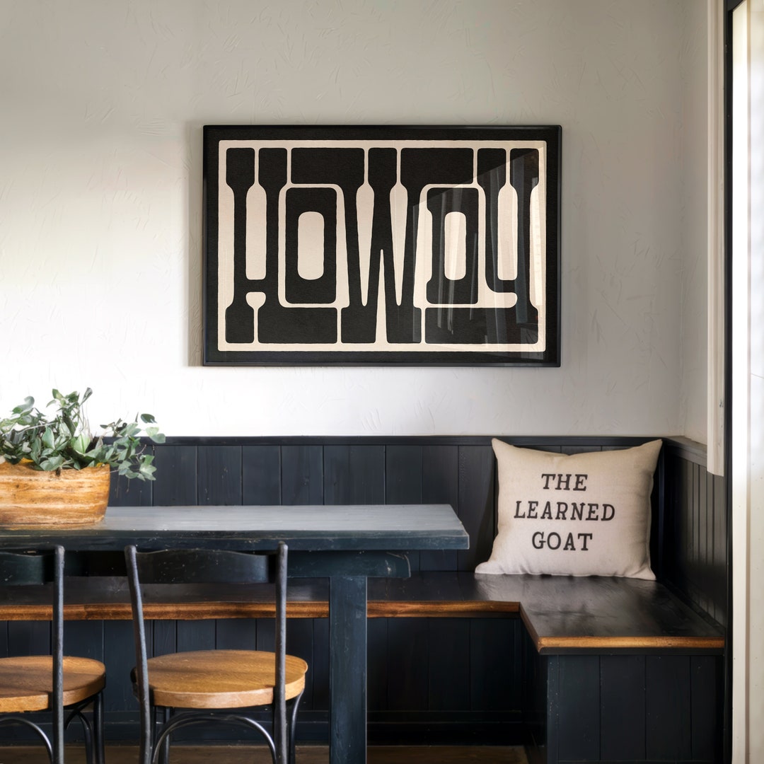 Howdy Poster Gift for Home, Bold Western Typography Wall Art ...