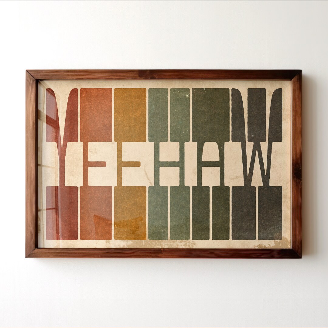 Instant Digital Download Yeehaw Typography Print, Western Rustic Wall ...
