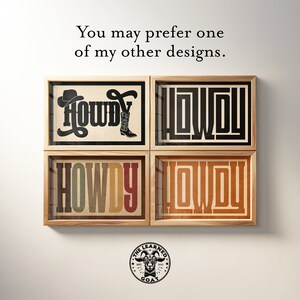 Howdy Poster Gift for Home, Bold Western Typography Wall Art ...