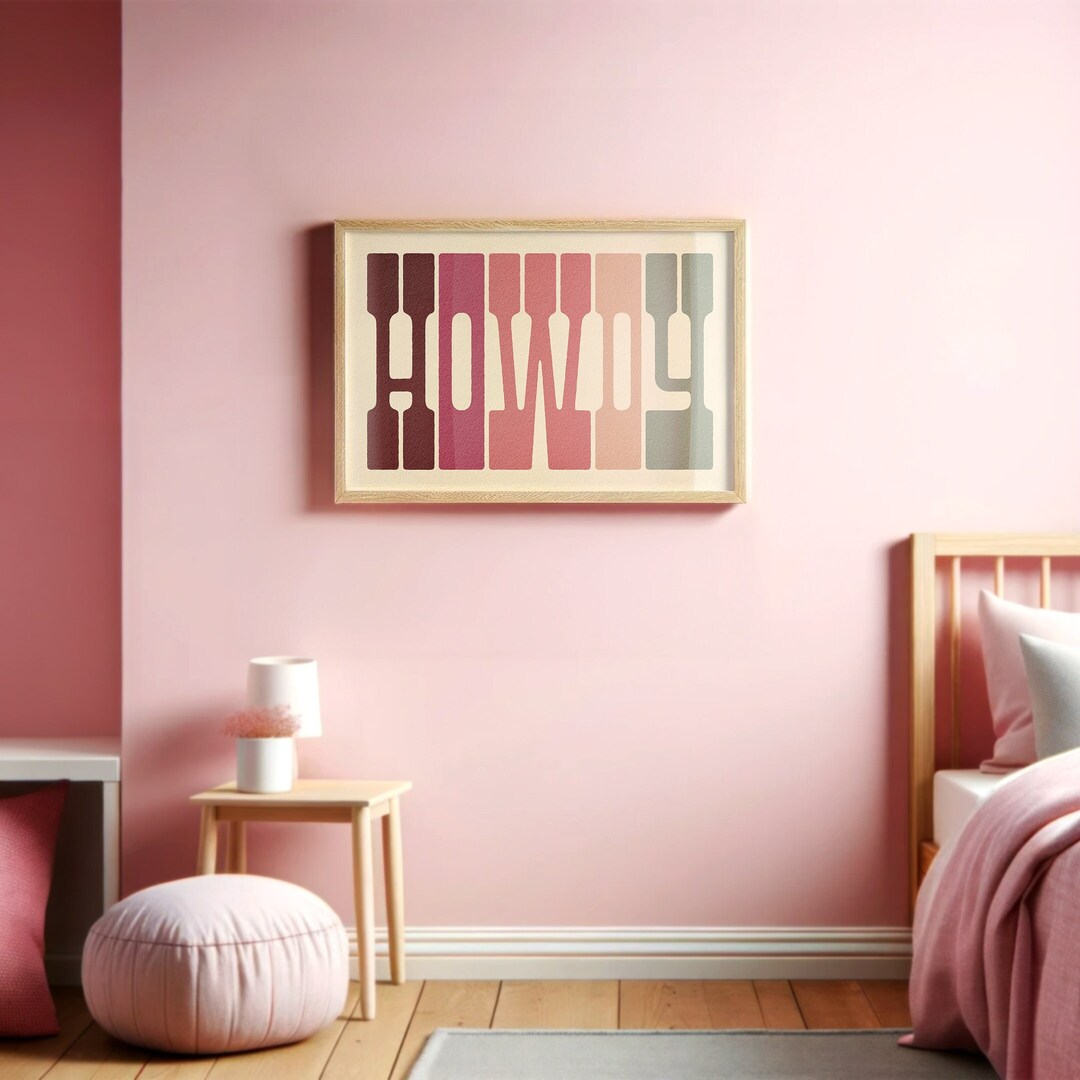 Howdy Typography Poster Pink Howdy Print for Girl Soft - Etsy Howdy Typography Poster Pink Howdy Print for Girl Soft - Etsy