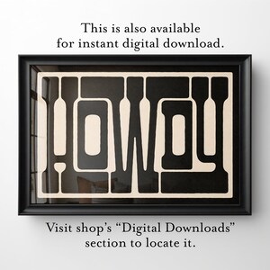 Howdy Poster Gift for Home, Bold Western Typography Wall Art ...