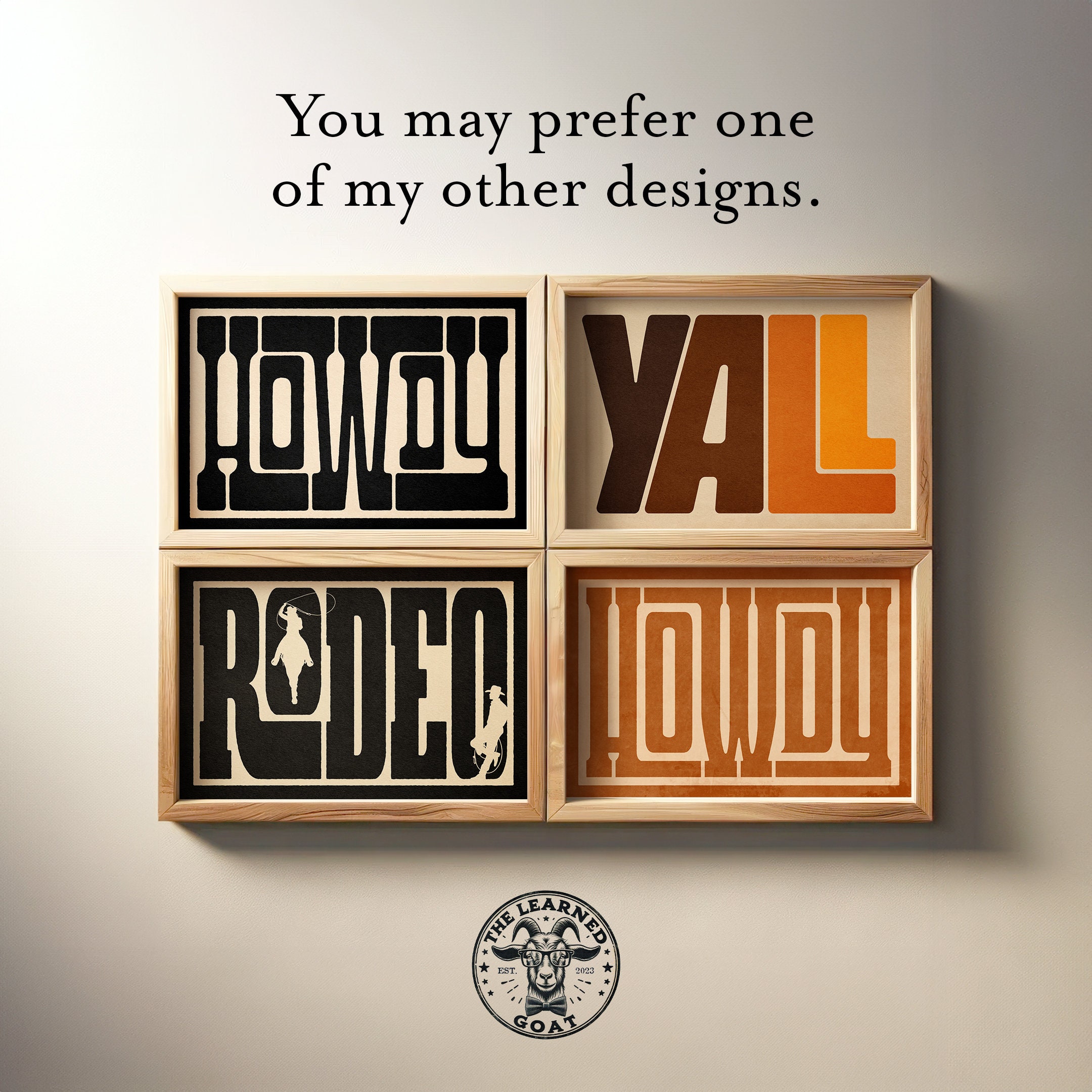 Rodeo Typography Poster, Western Wall Art, Burnt Orange Farmhouse Decor ...