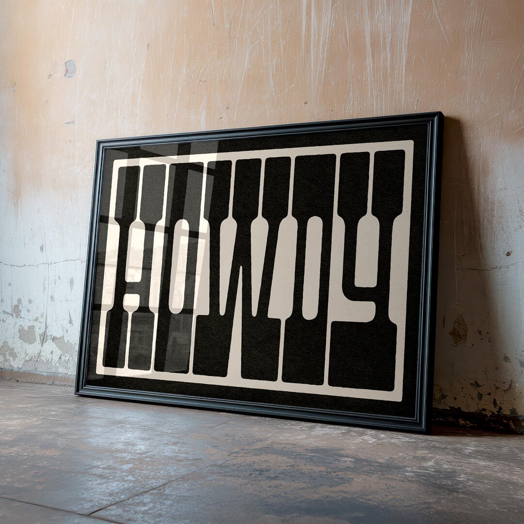 Instant Digital Download: Howdy Print, Bold Western Typography Wall ...
