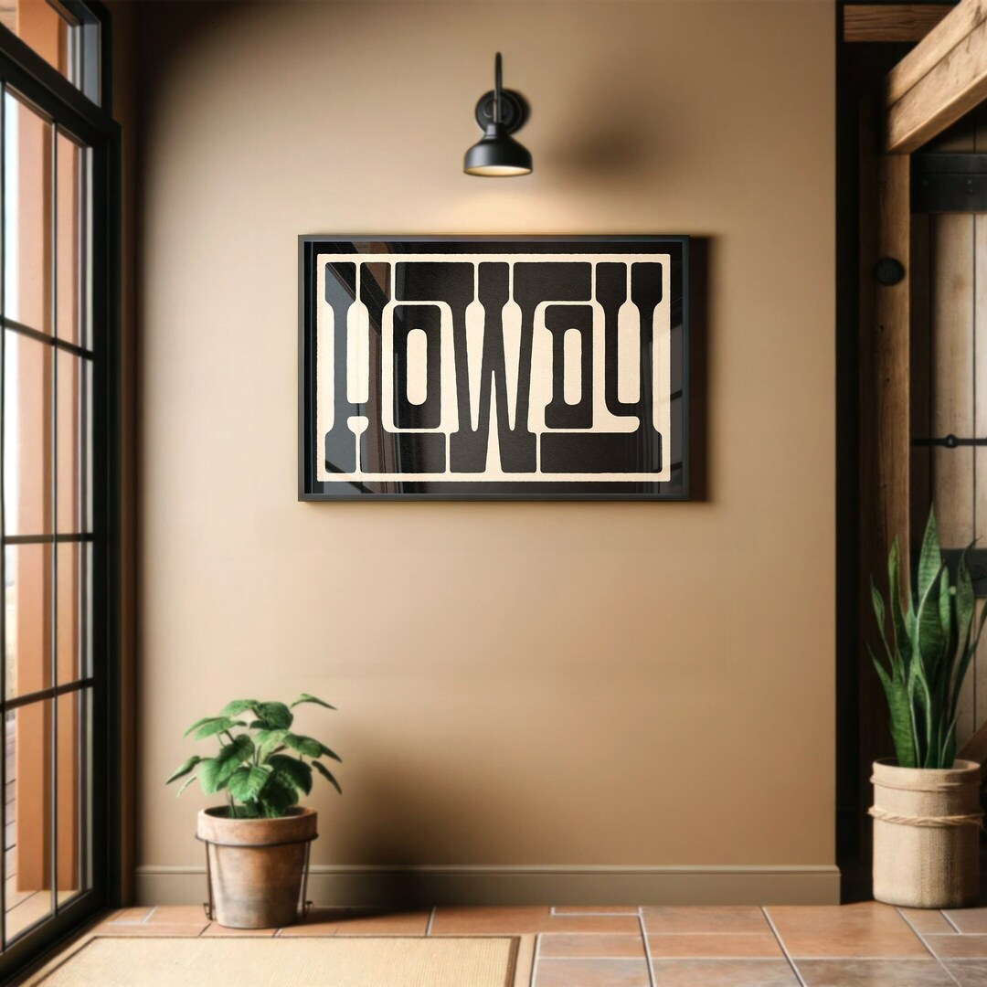 Howdy Poster Gift for Home, Bold Western Typography Wall Art ...