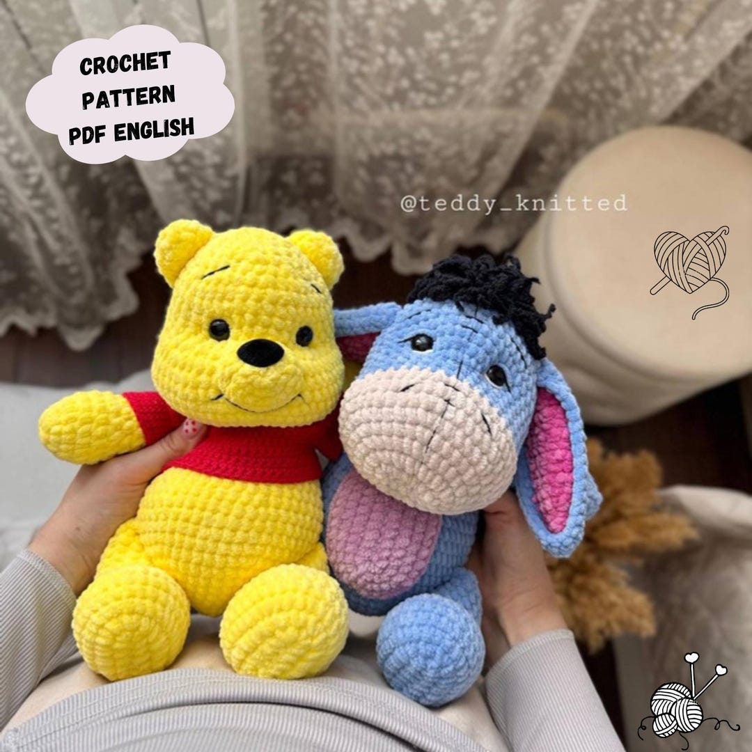 2 in 1 Winnie the Pooh and Donkey Crochet Pattern: Plush Amigurumi Toy ...
