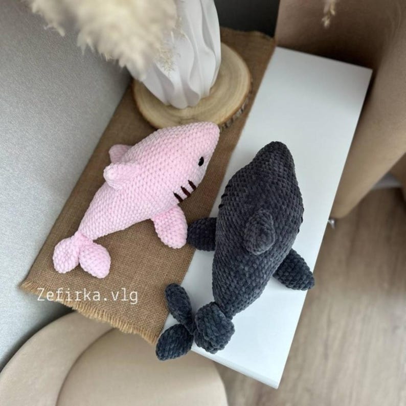 Shark Crochet Pattern, Sharks Easy Plush Amigurumi Toy Animal (PDF ...