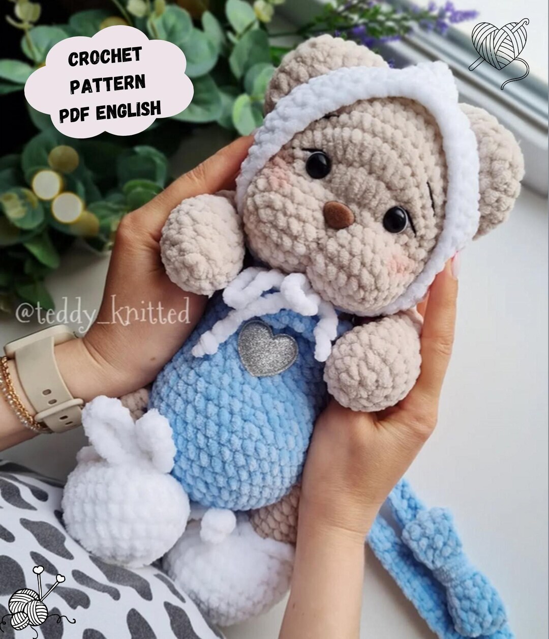 Bear Crochet Pattern, Teddy Bear Crochet Pattern, Bear Amigurumi ...