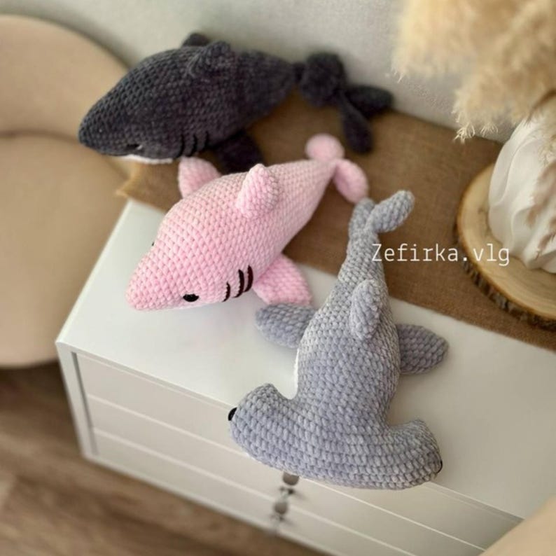 Shark Crochet Pattern, Sharks Easy Plush Amigurumi Toy Animal (PDF ...