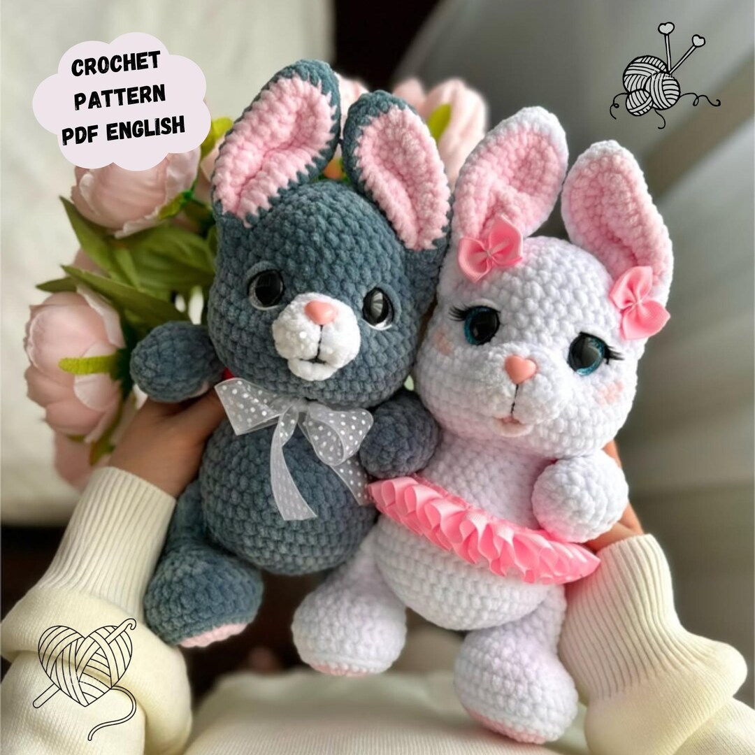 Rabbit Crochet Pattern, Bunny Crochet Pattern, Amigurumi Rabbit Pattern ...