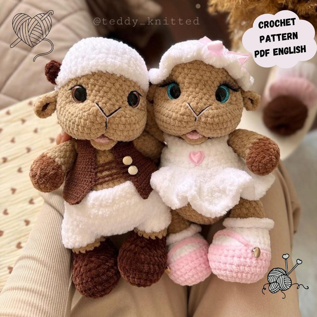 2-in-1 Sheep Crochet Pattern: Ram and Ewe Plush Amigurumi Toy With ...