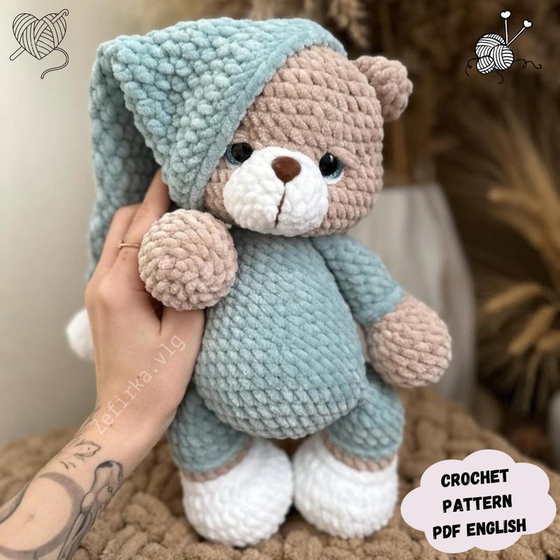 Crocheted Teddy Bear Doll - Etsy