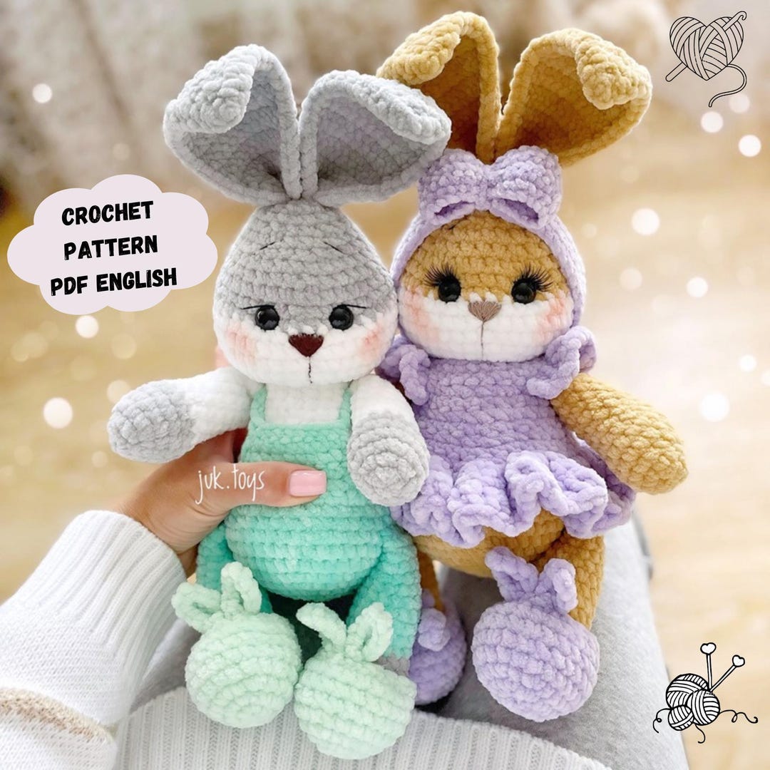 Bunny Crochet Pattern: Rabbit Amigurumi Plush Toy (PDF Pattern English ...