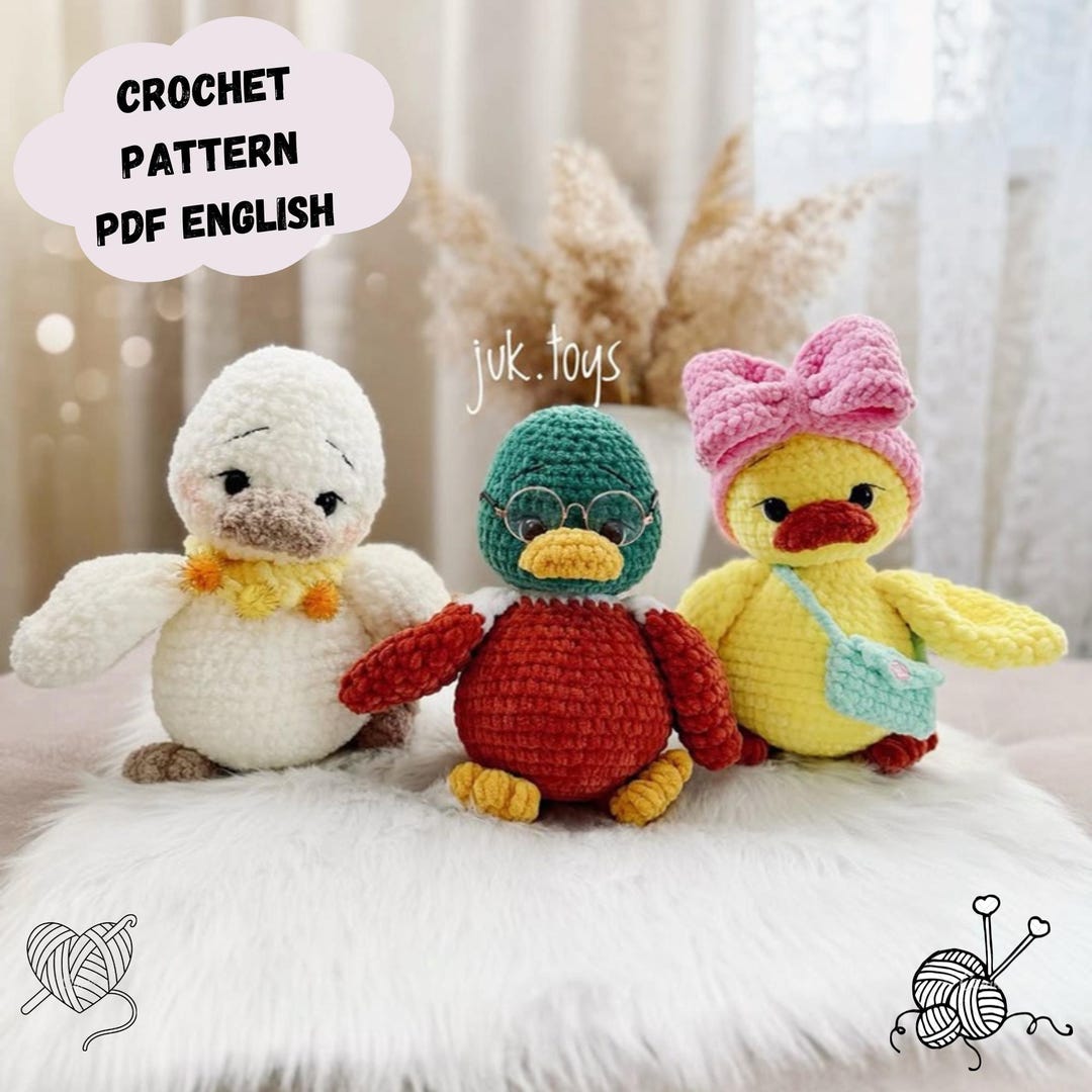 Duckling Crochet Pattern: Duck Plush Amigurumi Toy (PDF Pattern English ...