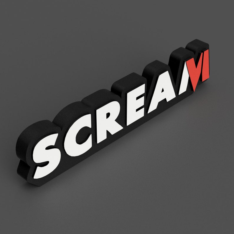 3D Printed Scream Movie Logo Desk Sign Must-have Horror Decor for Film ...