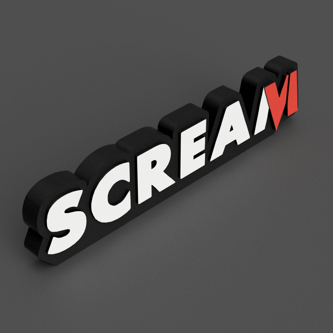 3D Printed Scream Movie Logo Desk Sign Must-have Horror Decor for Film ...