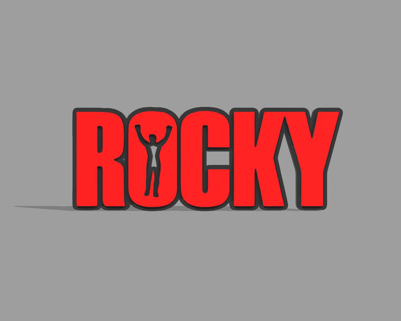 Rocky Logo 3D Printed Sign Classic Film Series Emblem, Desk Decor ...