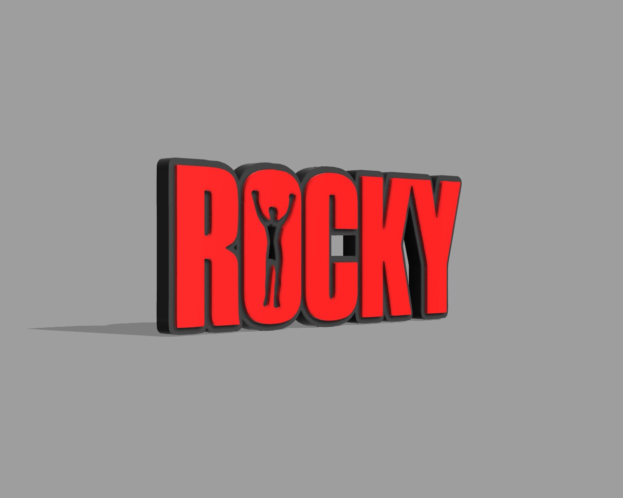 Rocky Logo 3D Printed Sign Classic Film Series Emblem, Desk Decor ...