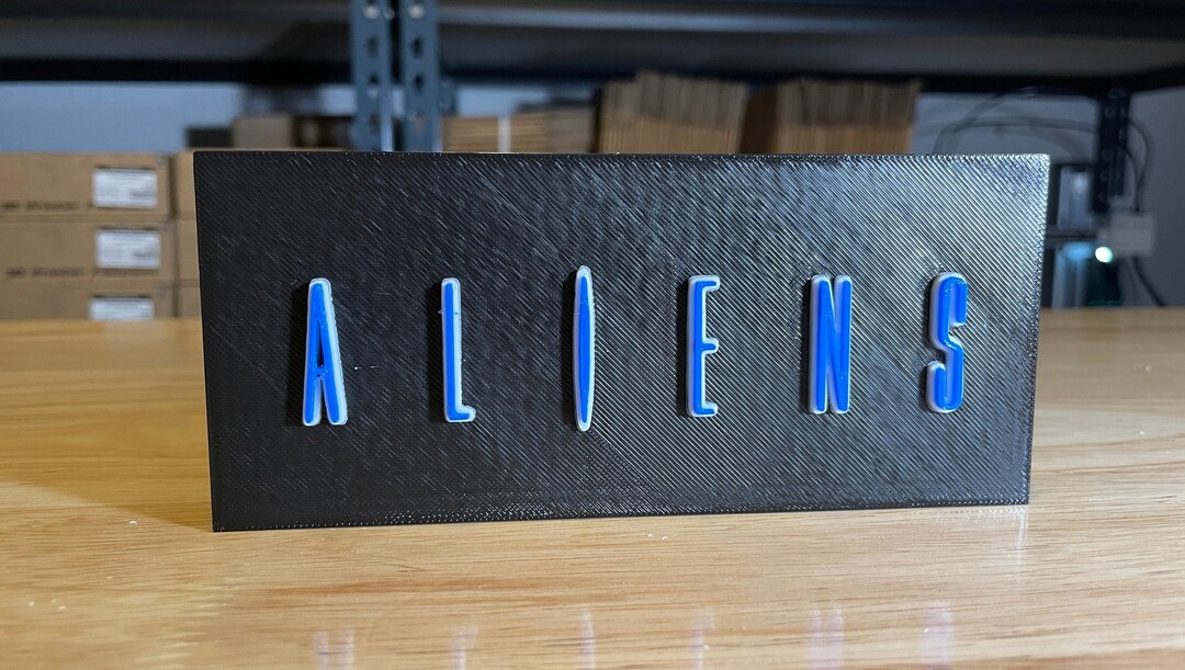 3D Printed Aliens Movie Logo Sign Unique Sci-fi Desk Decor for Film ...