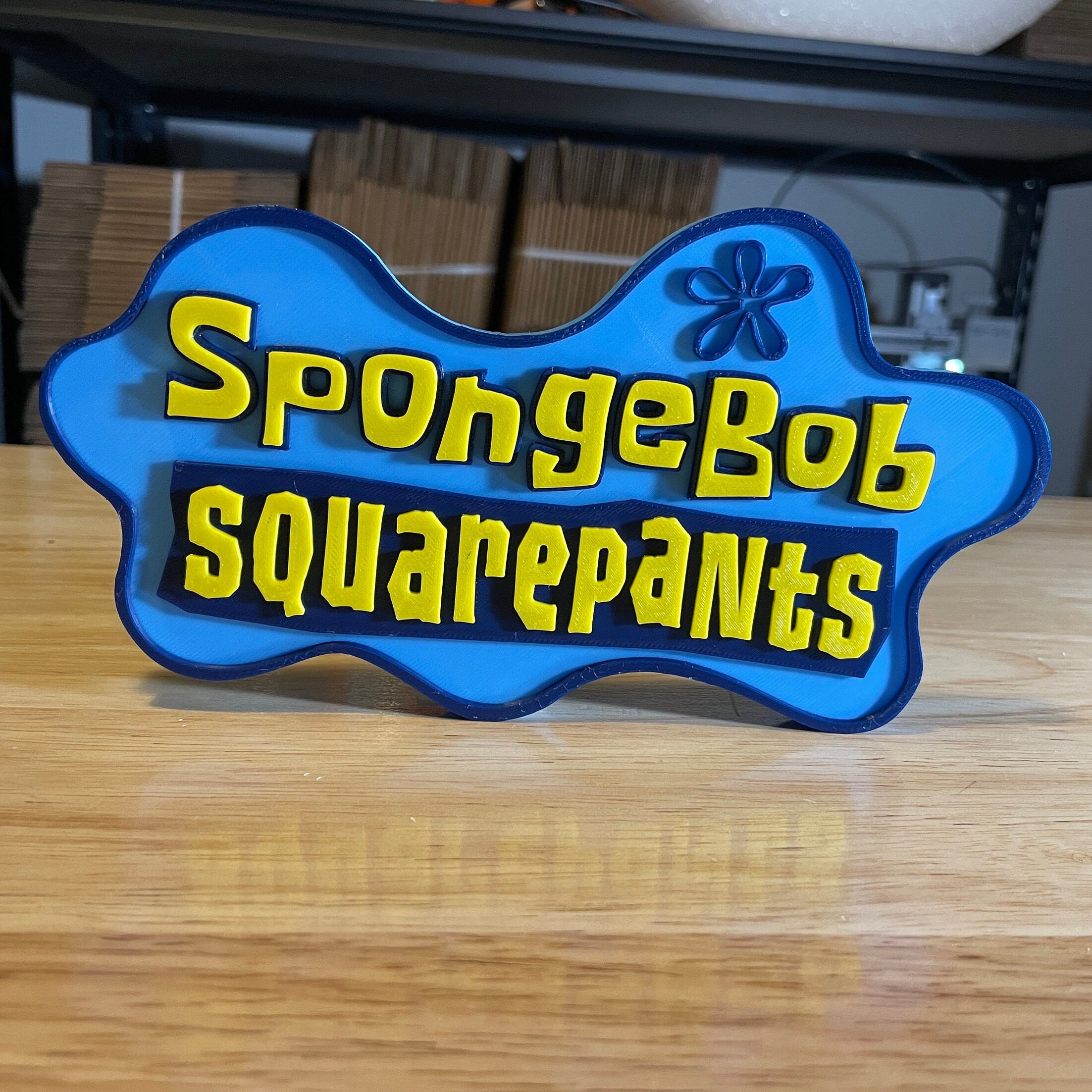 Spongebob Squarepants 3D Printed Logo Desk Sign Perfect for Fans ...
