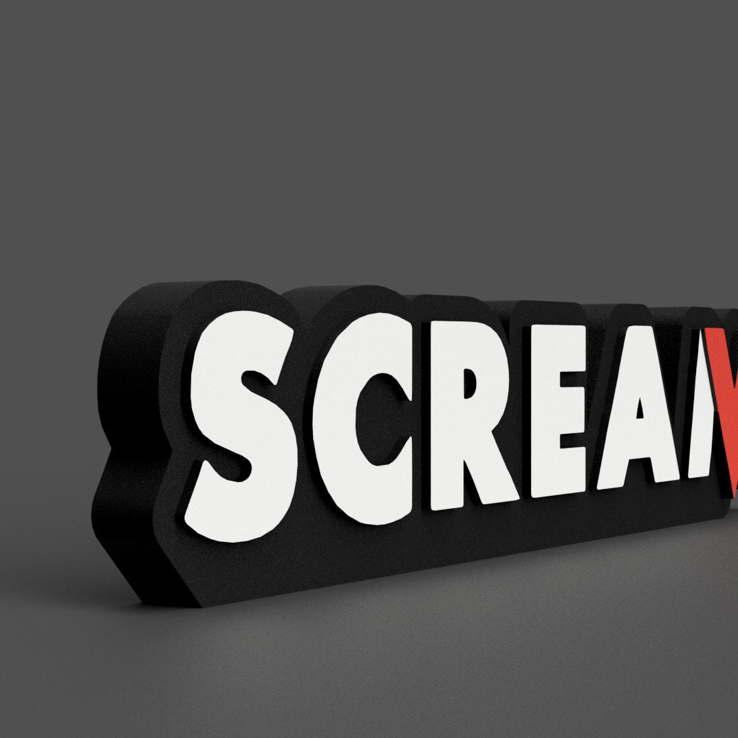 3D Printed Scream Movie Logo Desk Sign Must-have Horror Decor for Film ...