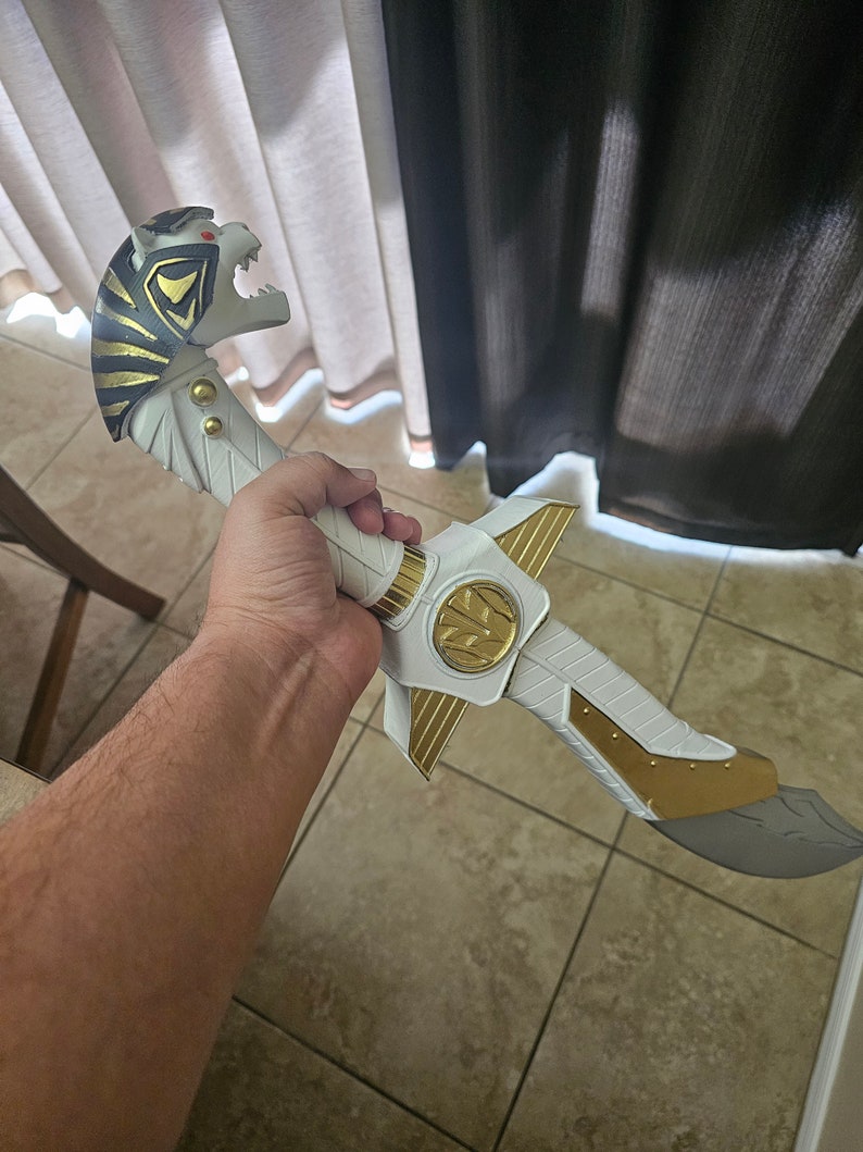 3D Printed White Ranger Sword SABA White Tiger Sword - Etsy