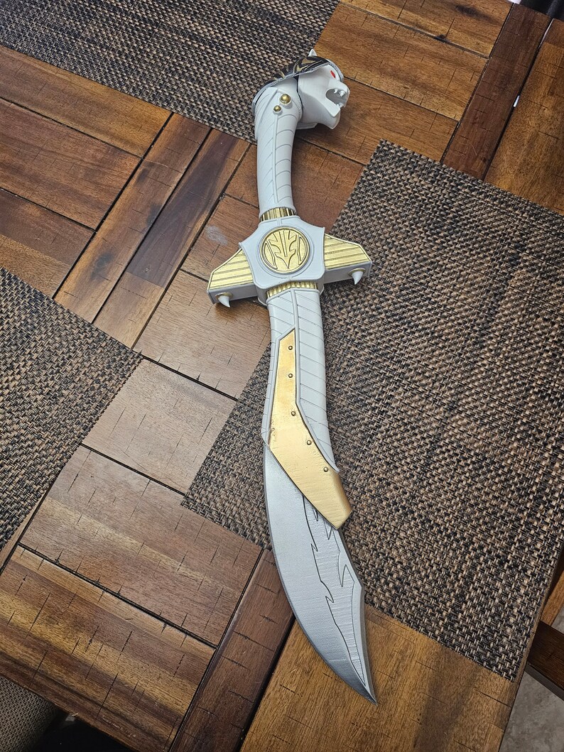 3D Printed White Ranger Sword SABA White Tiger Sword - Etsy UK