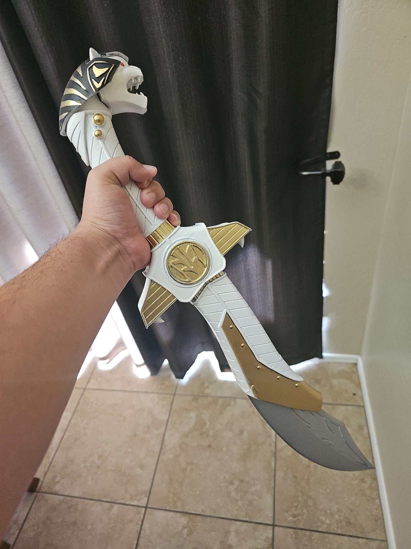 3D Printed White Ranger Sword SABA White Tiger Sword - Etsy