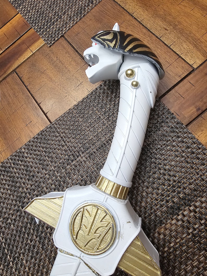 3D Printed White Ranger Sword SABA White Tiger Sword - Etsy