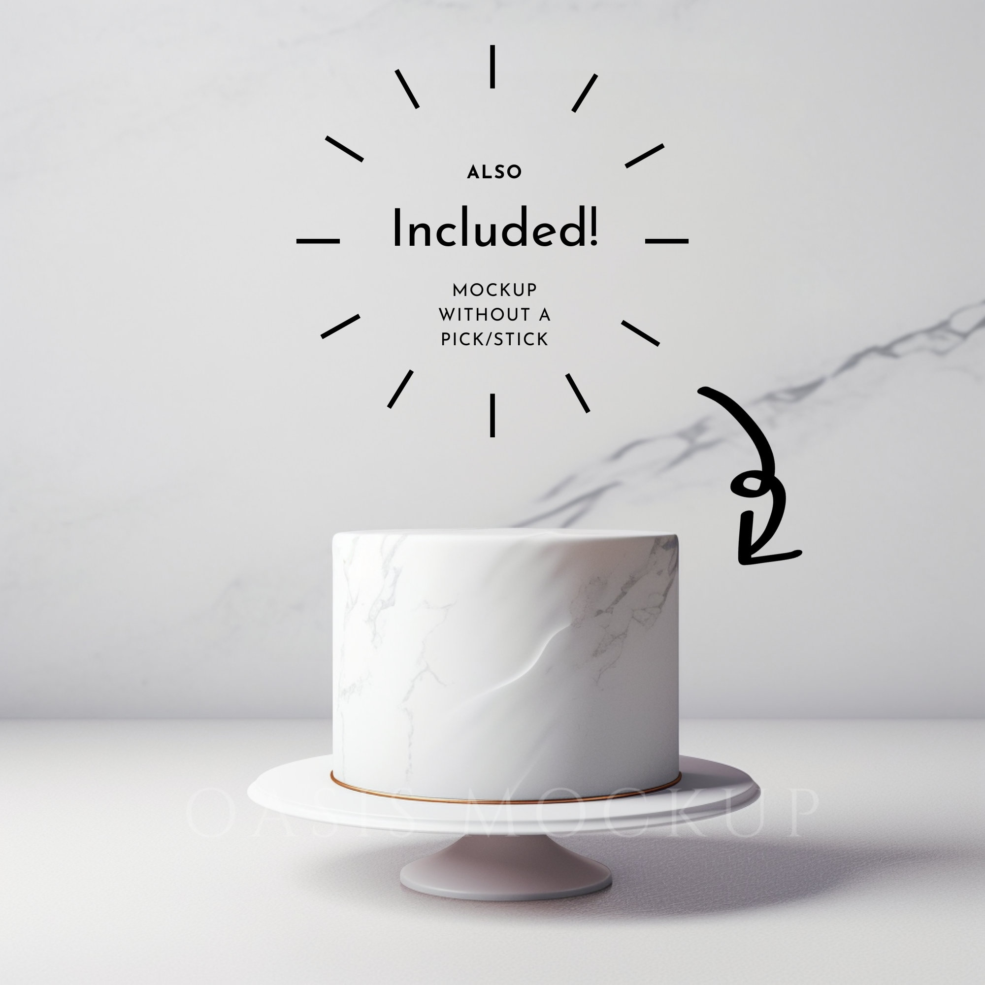Cake Topper Mockup, Cake Mockup, Minimalist Cake Topper Mockup ...