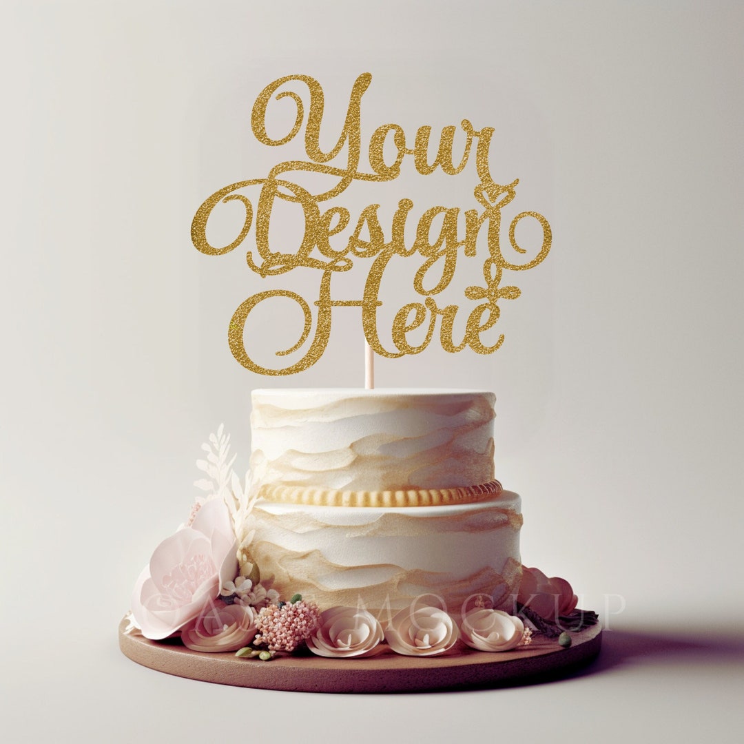 Cake Topper Mockup, Cake Mockup, Minimalist Cake Topper Mockup ...