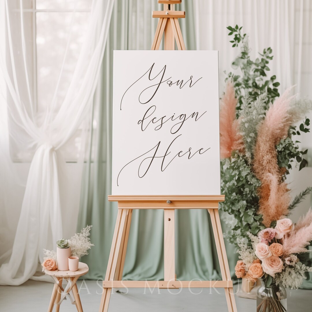Easel Mockup, Easel Sign Mockup, Bridal Shower Sign Mockup, Welcome ...
